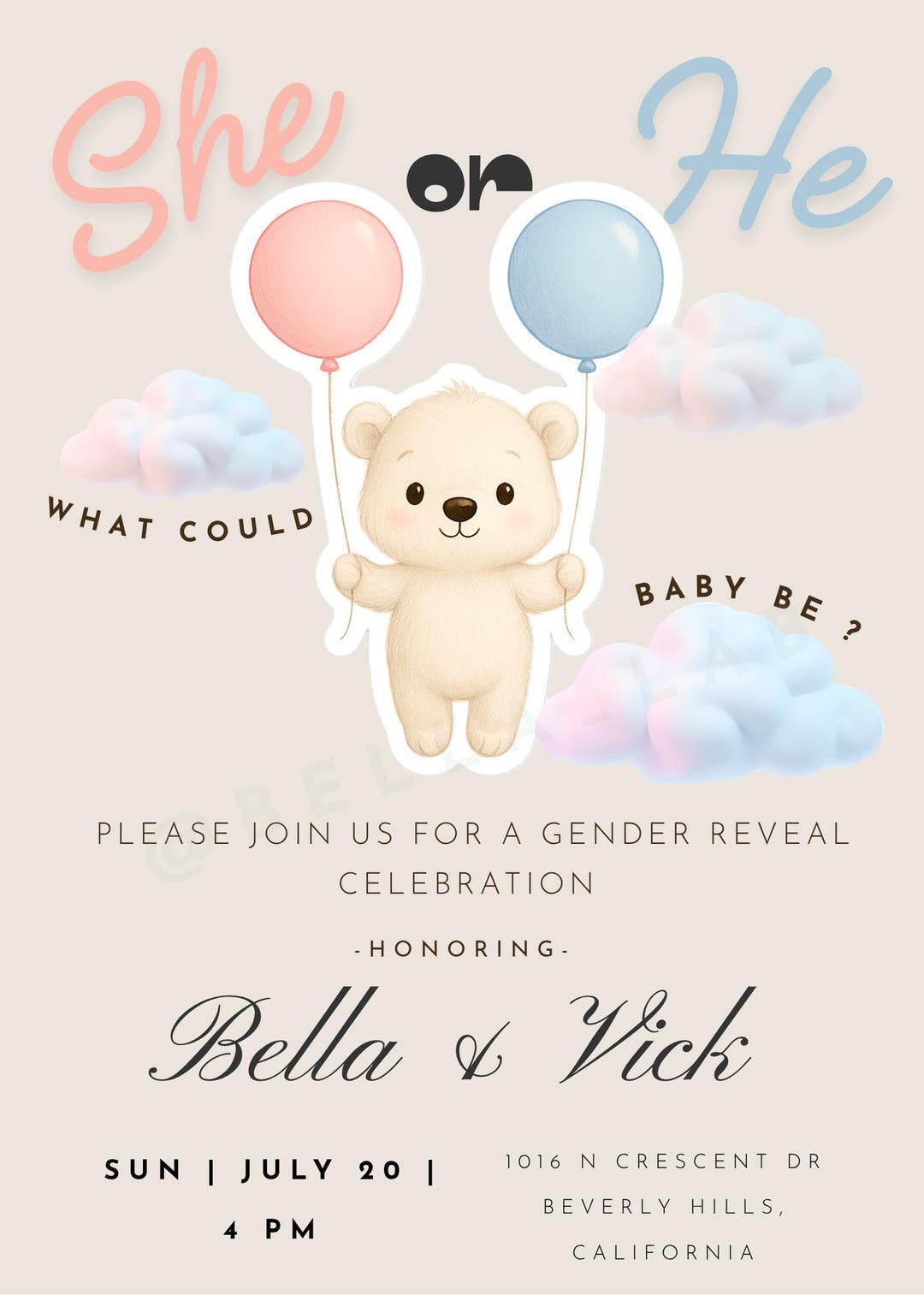 Editable| Dream Baby Gender Reveal or Baby Shower - Etsy