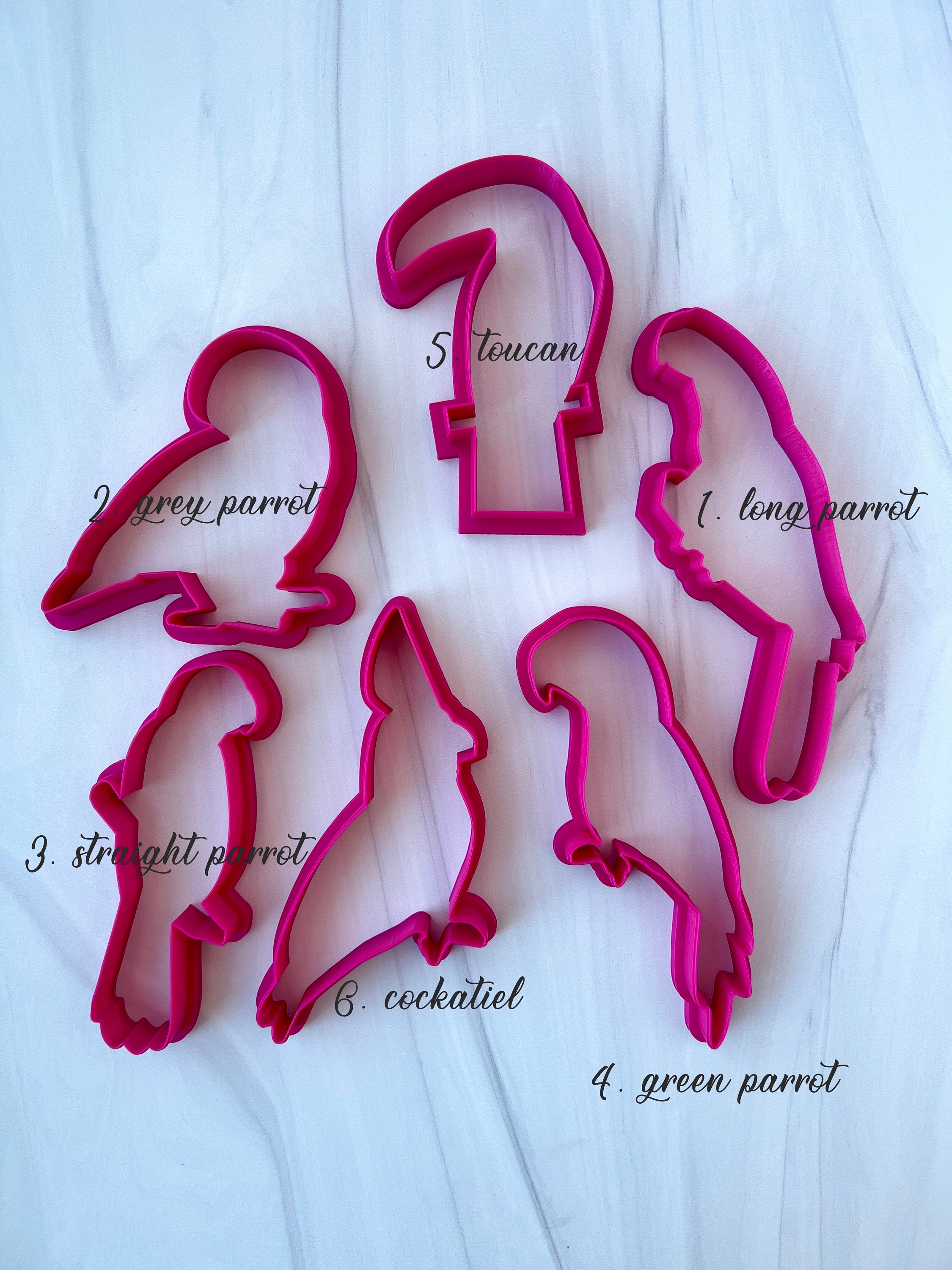 Toucan, Macaw, Parrot, Cockatiel Tropical Birds 3D Printed Cookie ...