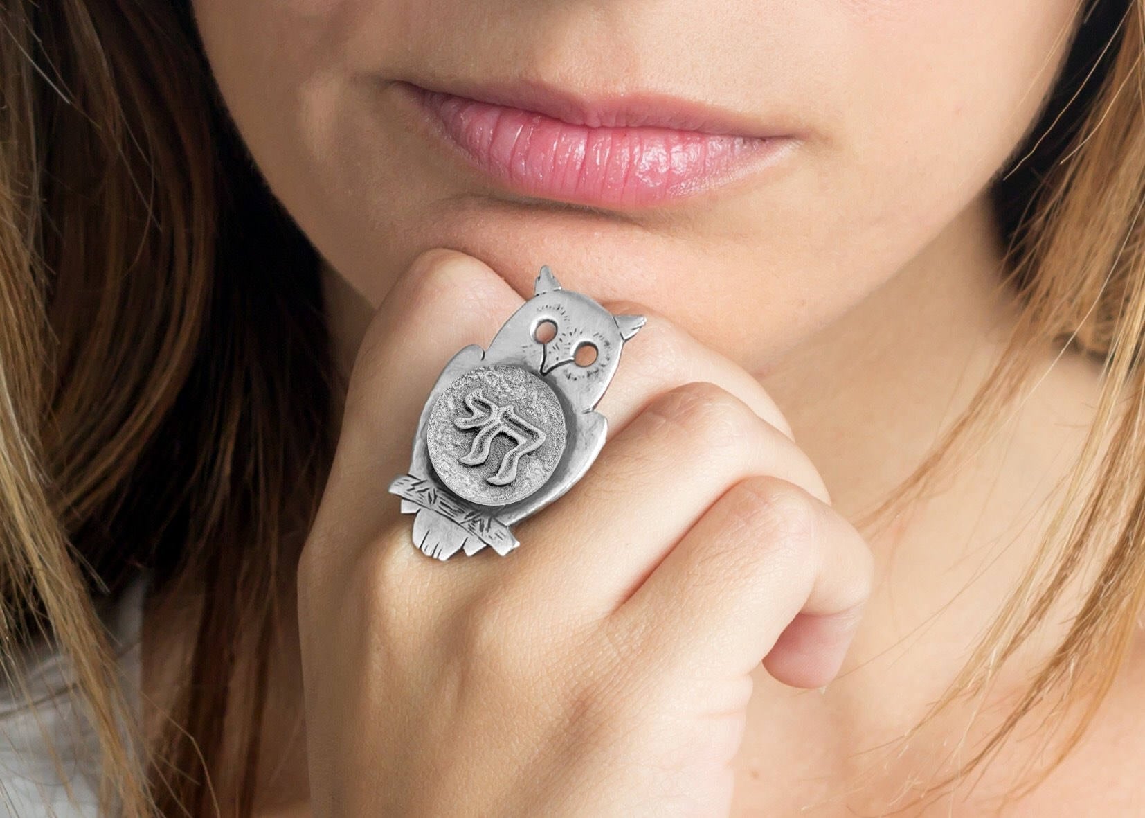 Coin Ring With the Chai Coin Medallion on Owl Noa Tam Coun Jewelry ...