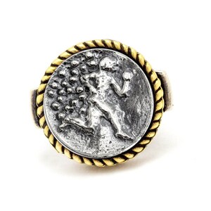 Coin Ring With the Running Man Coin Medallion Noa Tam Coin - Etsy Israel