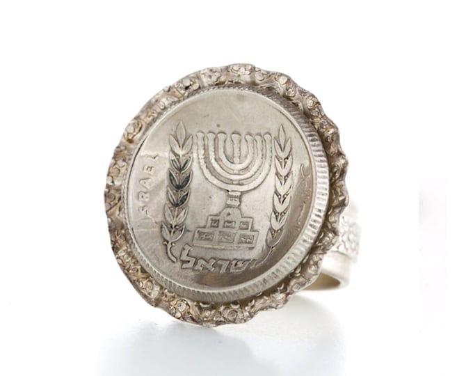 Coin Ring With the Running Man Coin Medallion Noa Tam Coin Jewelry ...