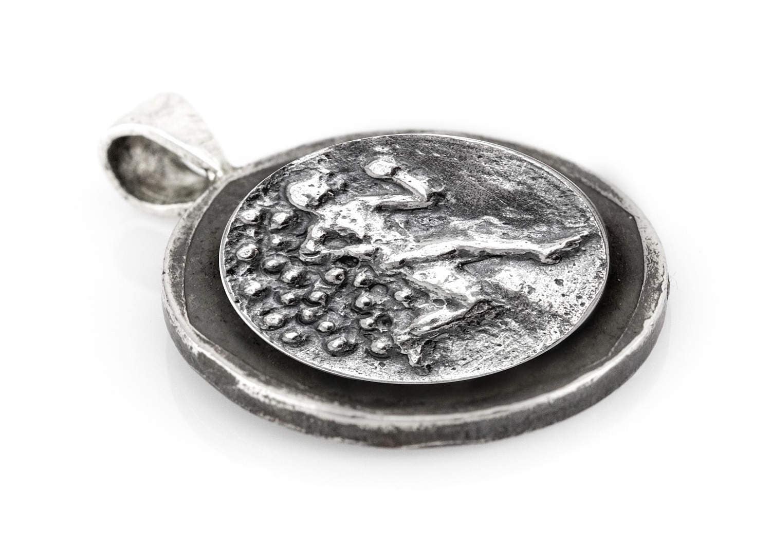 Coin Pendant With the Running Man Medallion With Buffalo Nickel Coin of ...