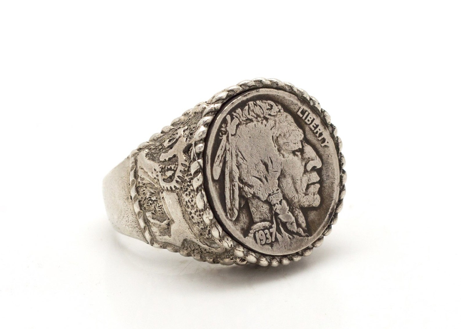 Sterling Silver Buffalo Nickel Ring: Indian Head Coin Ring - Etsy