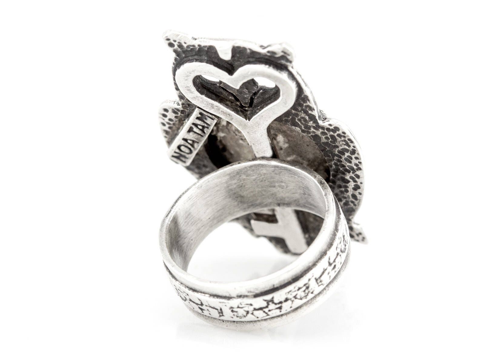 Coin Ring With the Running Man Coin Medallion on Owl Noa Tam - Etsy