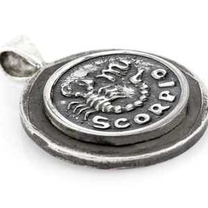 Scorpio Medallion on Old 10 Sheqel Coin of Israel -zodiac Jewelry -one ...