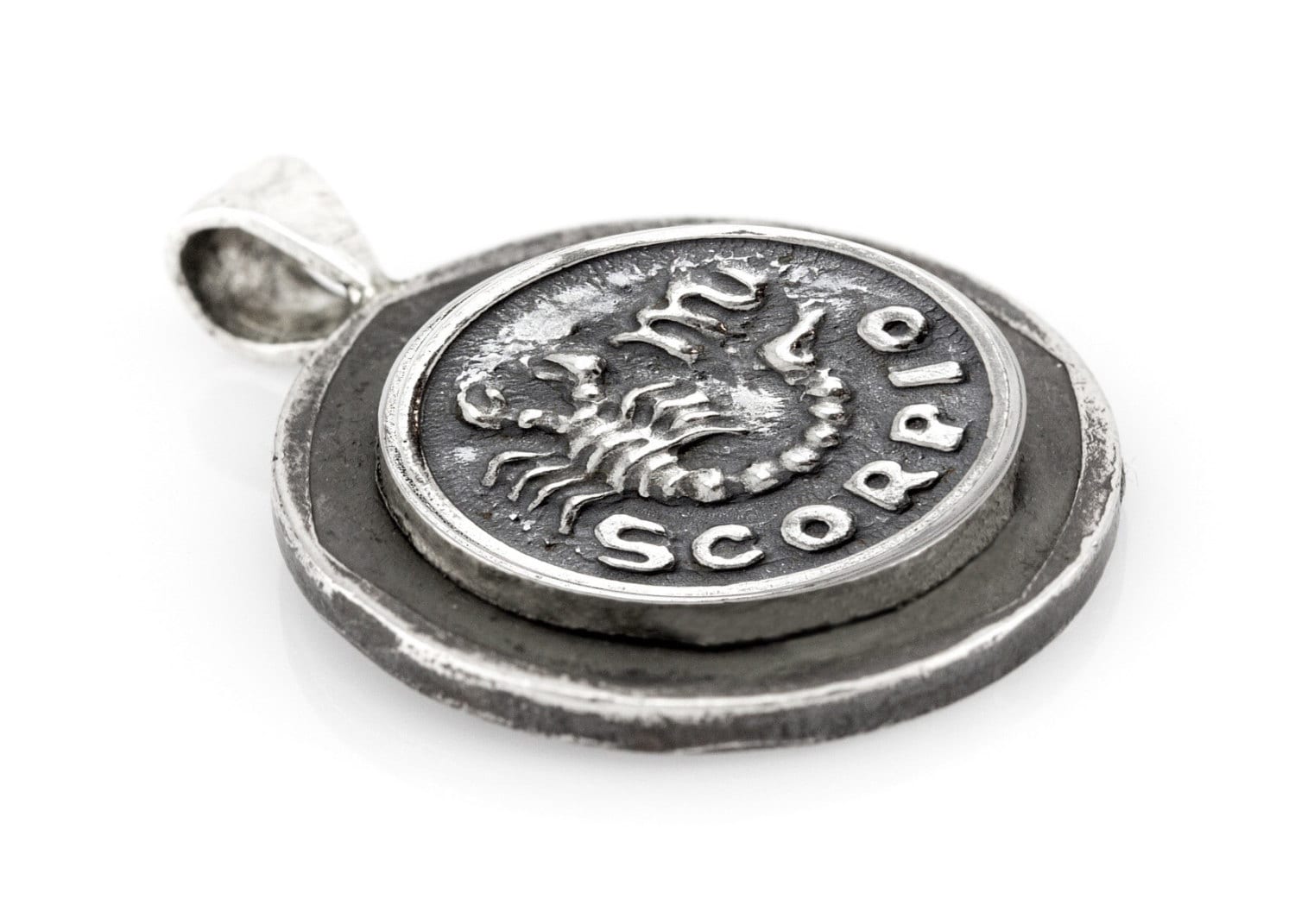 Handmade Sterling Silver Scorpio Medallion: Israeli Coin Zodiac Pendant ...