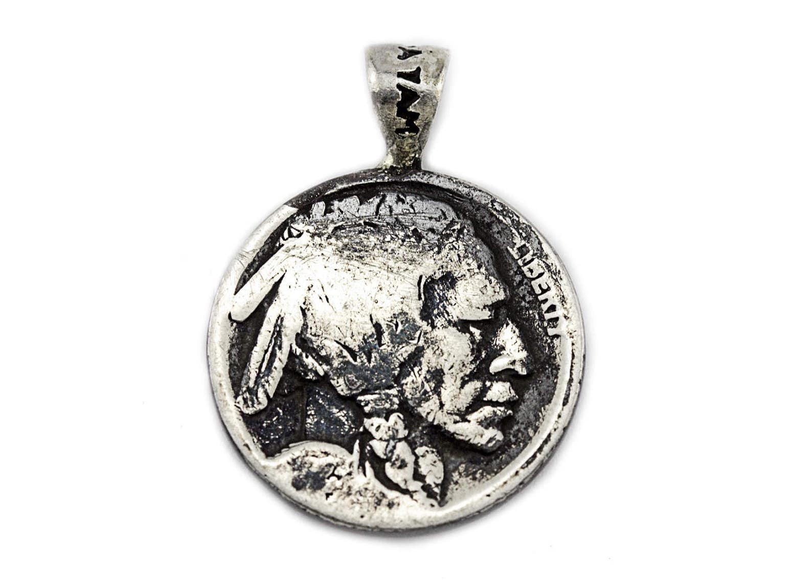 Coin Pendant With the Running Man Medallion With Buffalo - Etsy