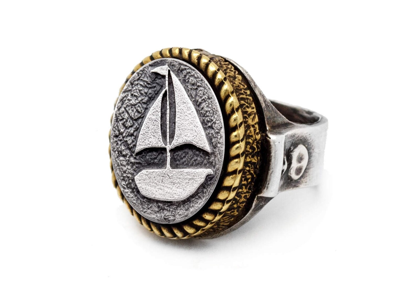Coin Ring With the Boat Coin Medallion Noa Tam Coin Jewelry Boat Ring ...