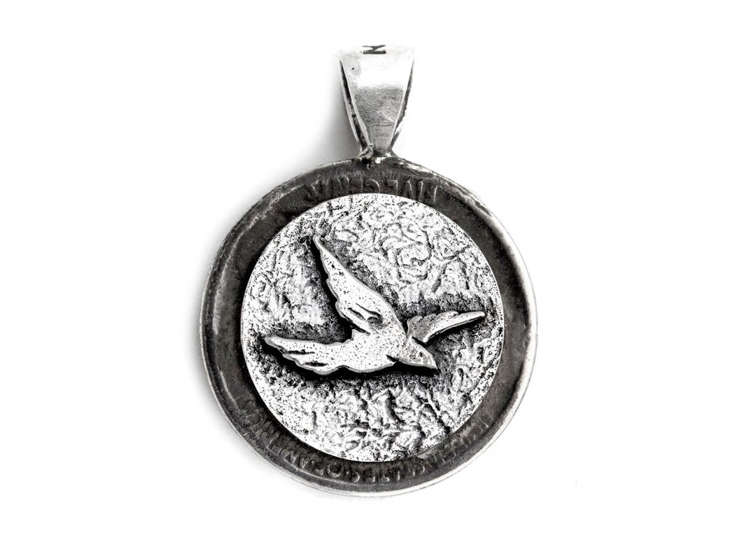 Sterling Silver Coin Pendant: Flight Medallion & Buffalo Nickel - Etsy