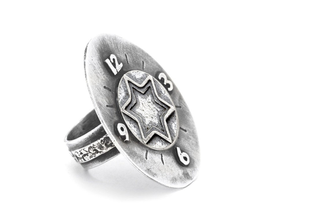 A Ring With A Star of David Star Coin Medallion-one of Kind Ring ...
