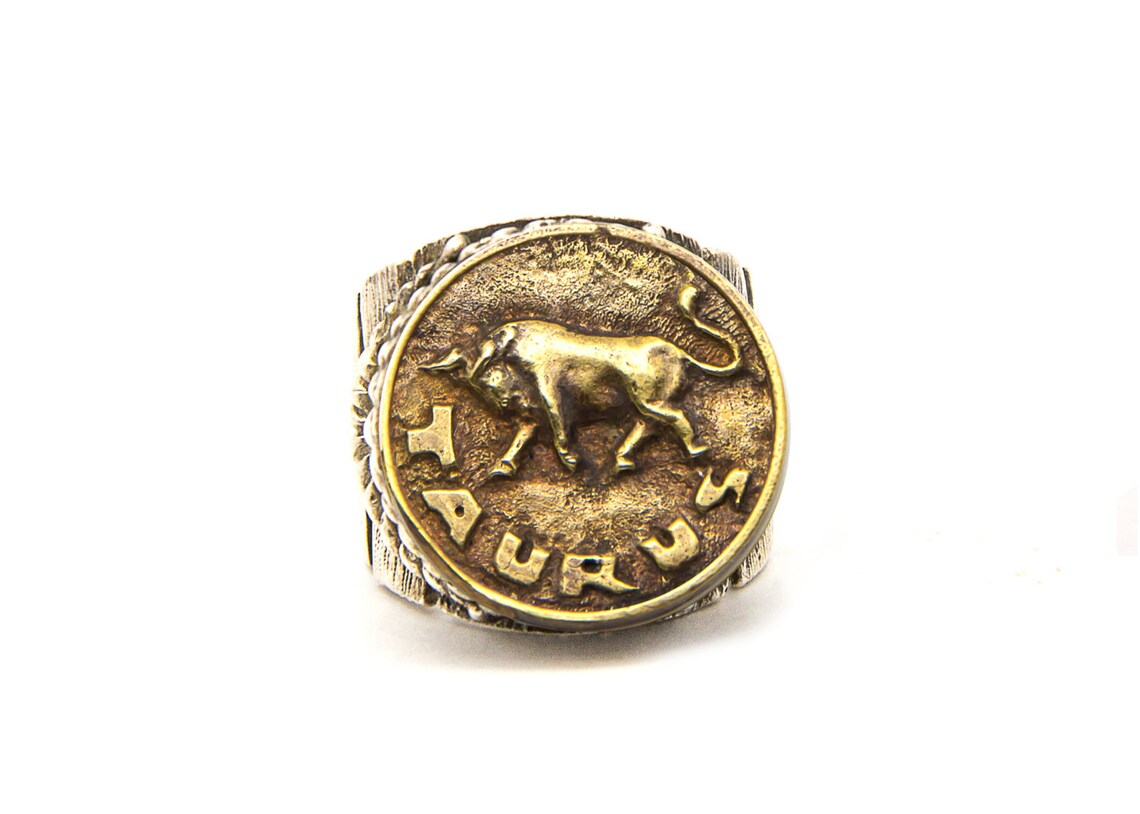 Taurus Astrology-zodiac Ring Brass Astrology Ring Zodiac - Etsy