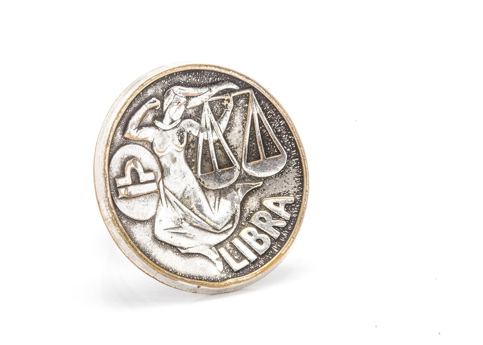 Zodiac Medallion Ring With A Libra Sign - Etsy