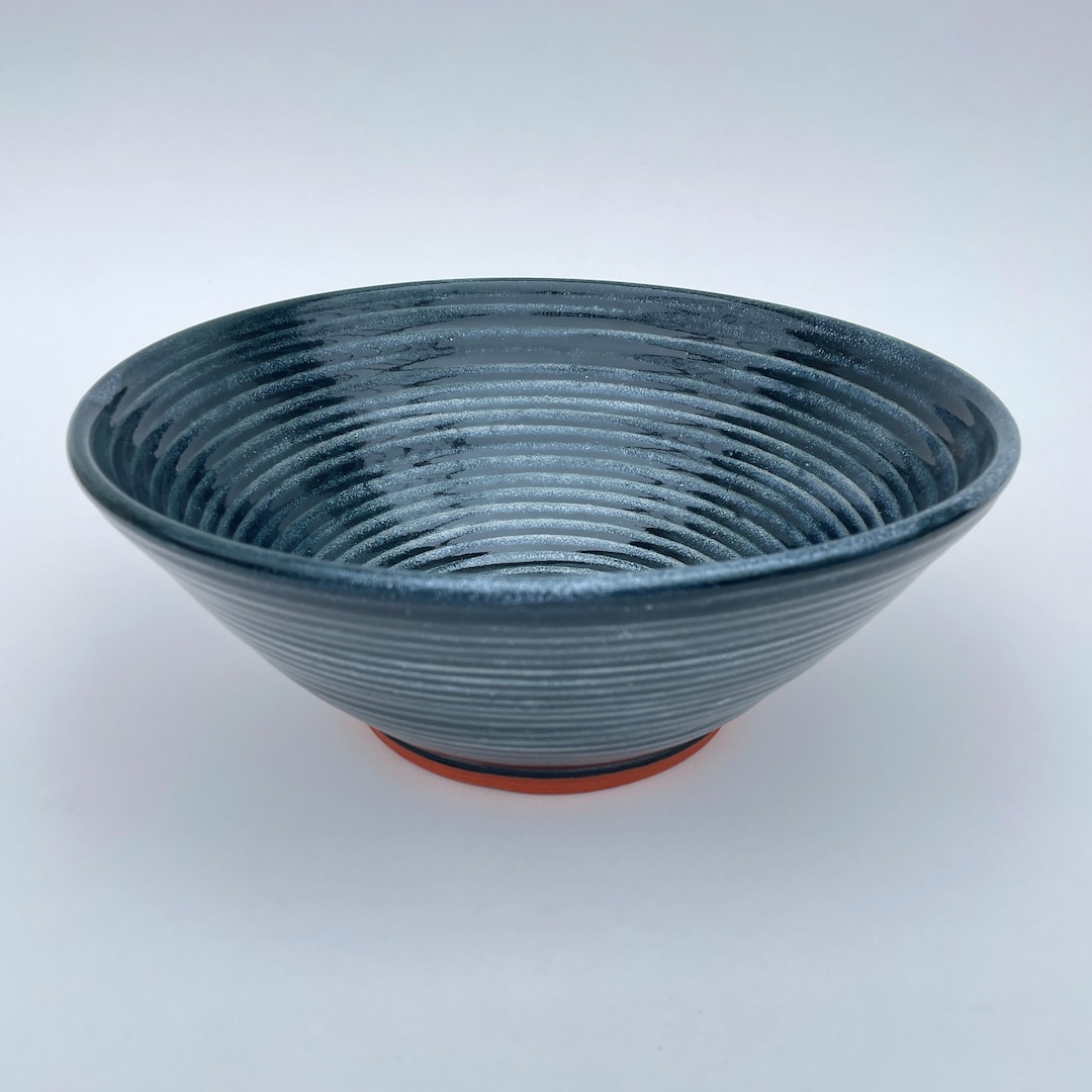 Bol de service en céramique, bleu sarcelle bol en poterie décorative ...