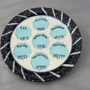 Large Seder Plate, Handmade Passover Seder Table Plate, Jewish Wedding ...