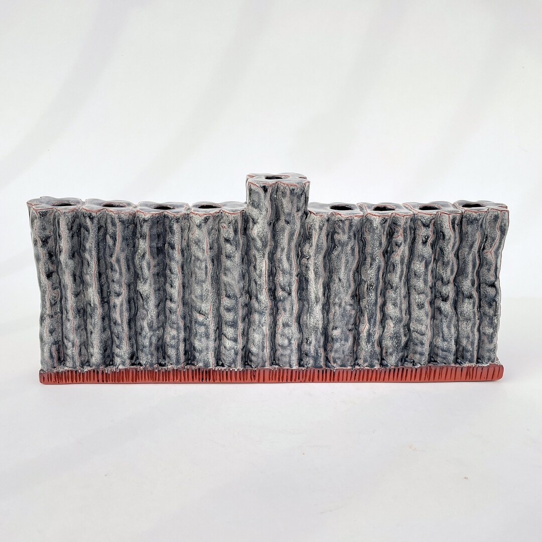 Menorah Handmade Hanukah Carved Jewish Gift Unique Black and - Etsy