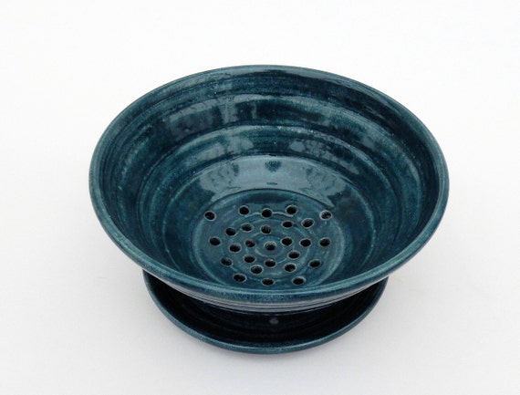 Handmade Ceramic Glazed Berry Bowl Colander Strainer Cookware Colanders ...