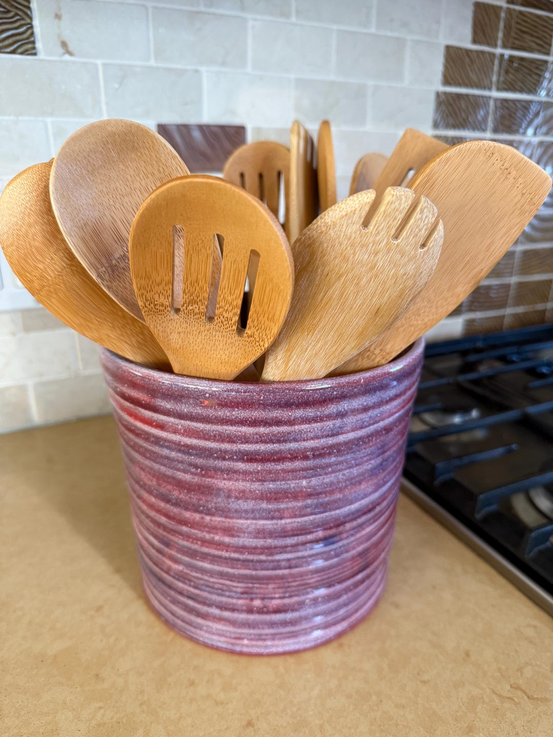 Reserved for Stacy: Handmade Utensil Holder, Large Kitchen Organizer ...