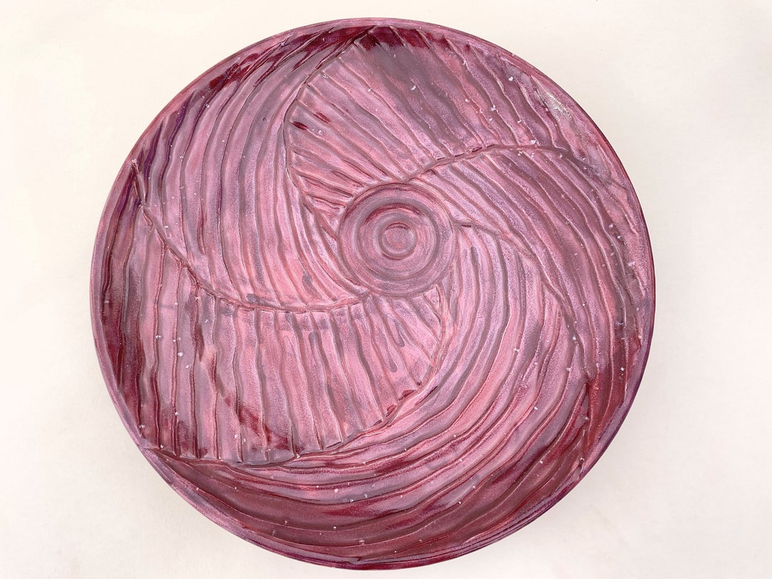 Large Ceramic Platter, Purple Decorative Pottery Plate, Blum Purple ...