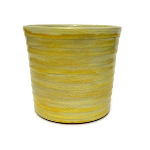 Large Utensil Holder, Yellow Ceramic Tall, Wide Handmade Utensil Crock ...