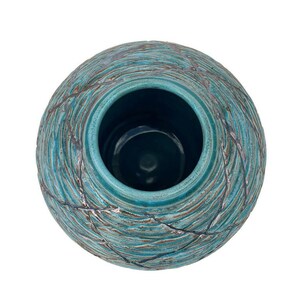 Turquoise Pottery Vase, Handmade Southwestern Round Pottery Flower Vase ...