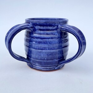Ceramic Jewish Hand Washing Cup With 2 Handles, Blue Pottery Negel ...