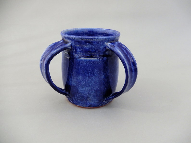 Ceramic Jewish Hand Washing Cup With 2 Handles Blue Pottery | Etsy