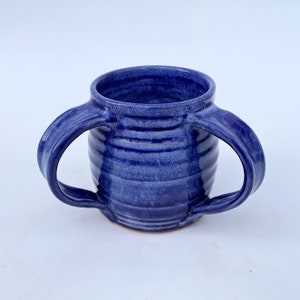 Ceramic Jewish Hand Washing Cup With 2 Handles, Blue Pottery Negel ...