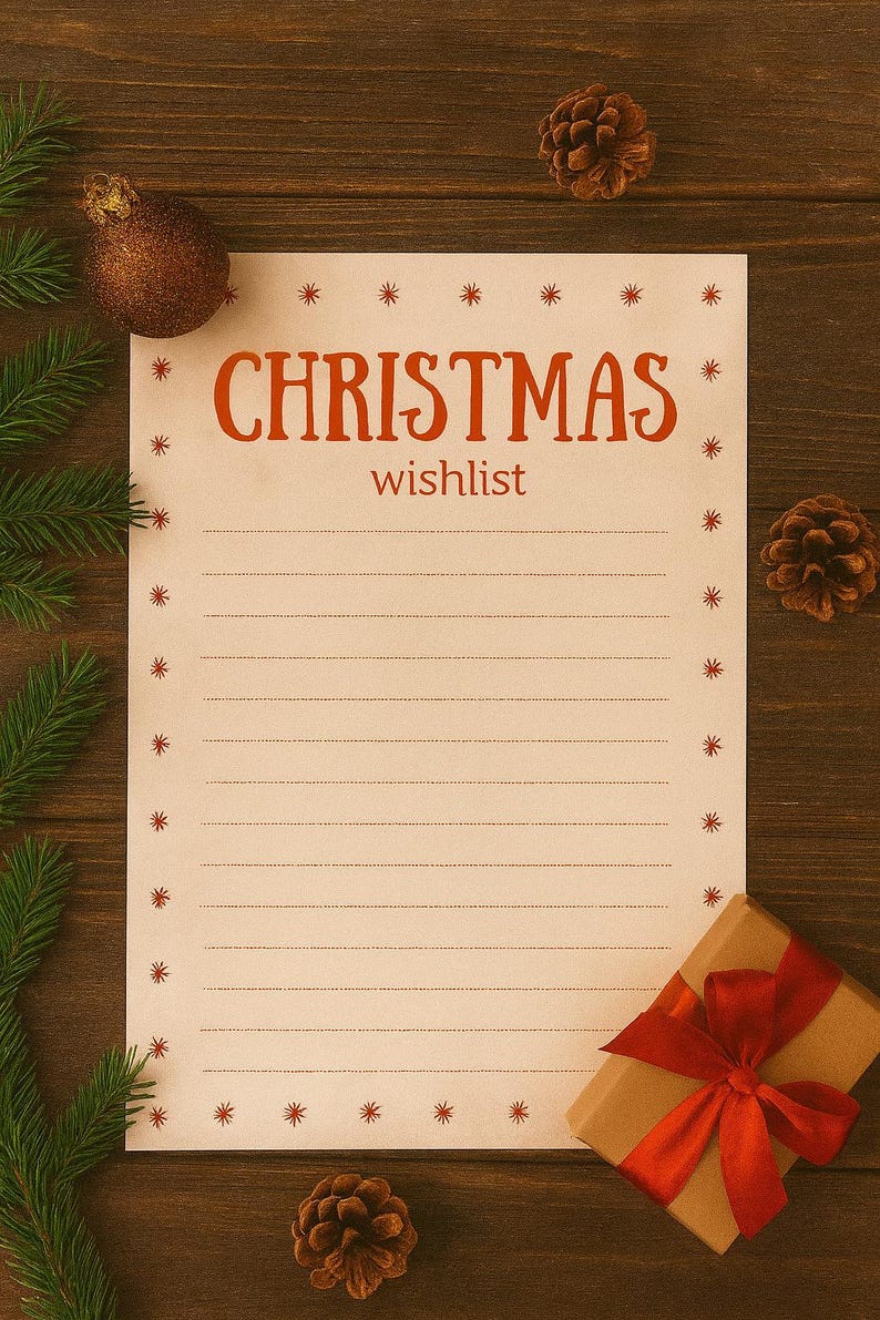 Editable Digital Wish List Template, Printable Wish List PDF ...
