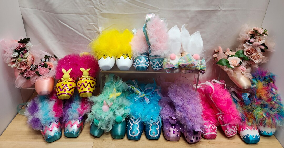 Custom Hand-decorated Easter & Spring Pointe Shoes (1 Pair) - Etsy