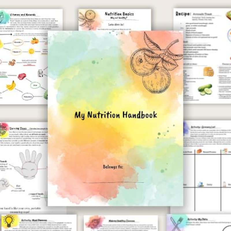 Nutrition Kids Workbook - Etsy