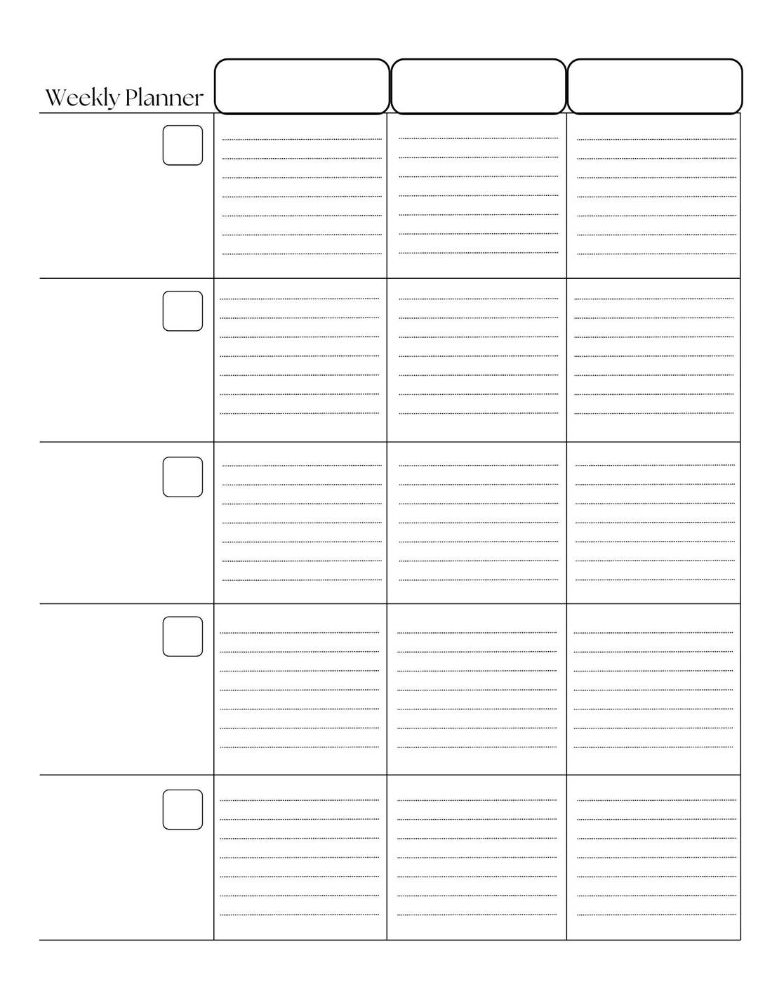 Minimal Weekly Planner – Printable PDF for Teachers & Homeschoolers - Etsy
