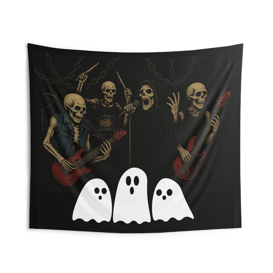 The Party Never Dies Tapestry - Spooky Decor for Festivals, Parties ...