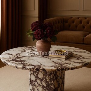 Round Viola Marble Dining Table – Handmade Italian Stone Furniture ...
