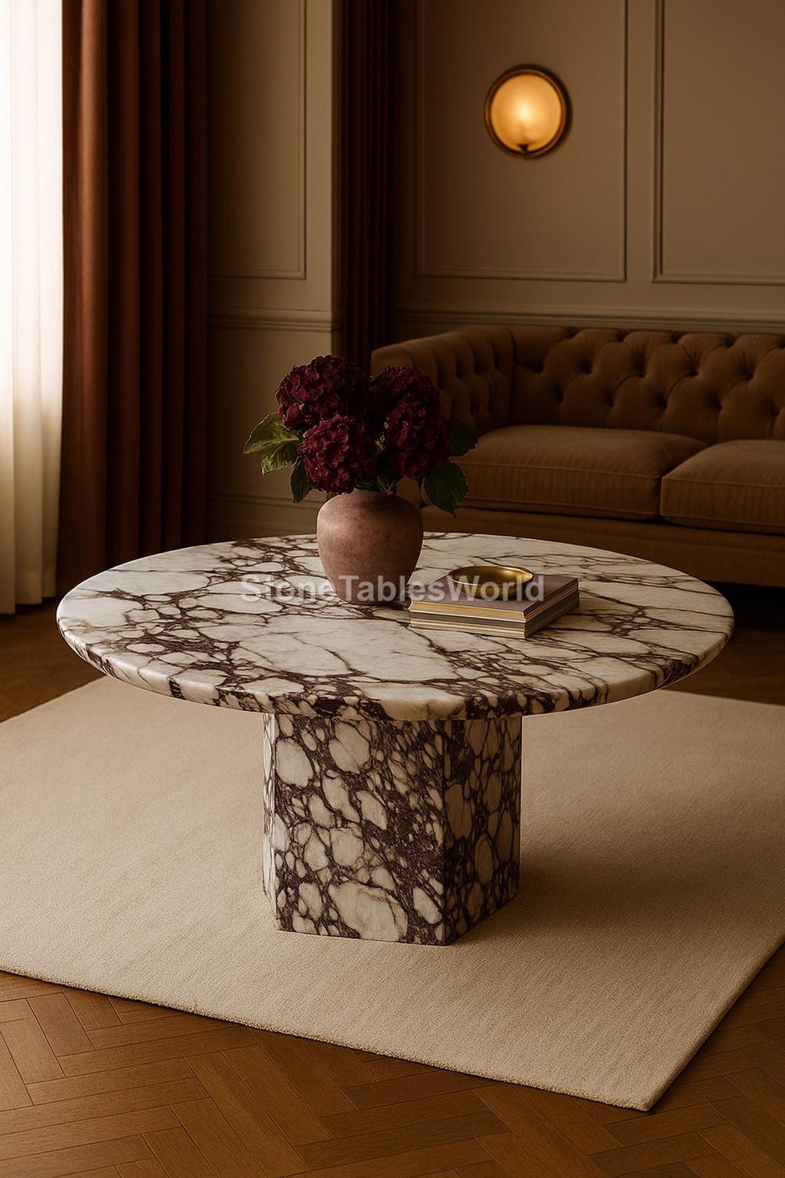 Round Viola Marble Dining Table – Handmade Italian Stone Furniture ...
