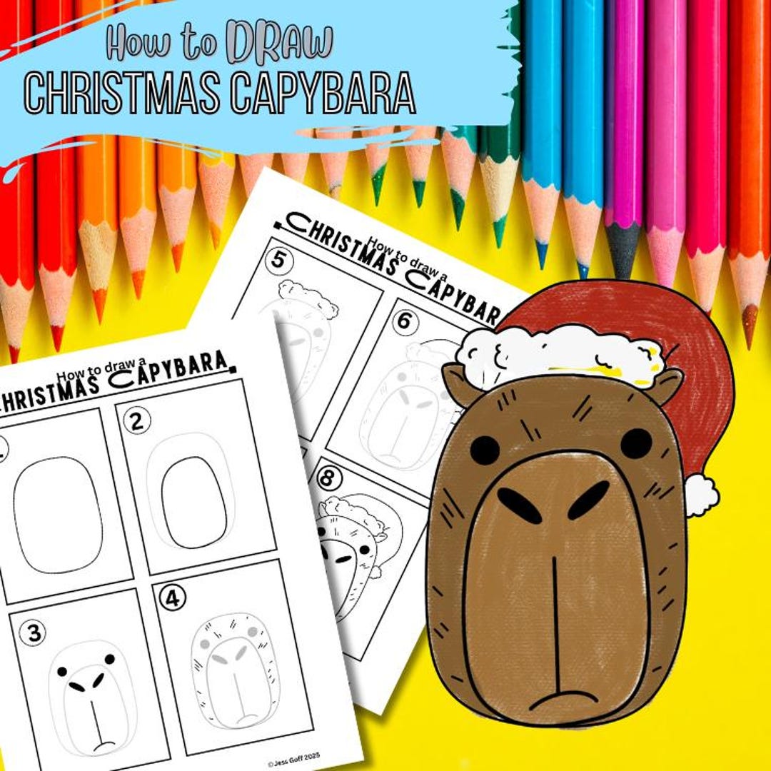 How to Draw: Christmas Capybara - Etsy