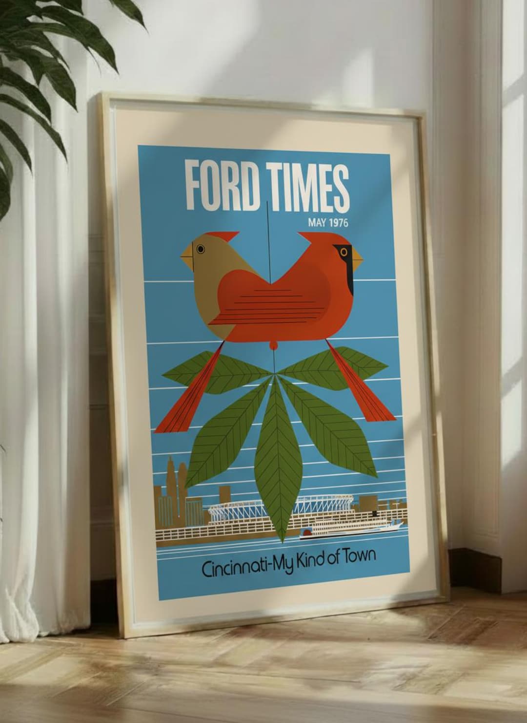 Vintage Ford Times Magazine Cover Poster: Cincinnati Cardinals, Skyline ...