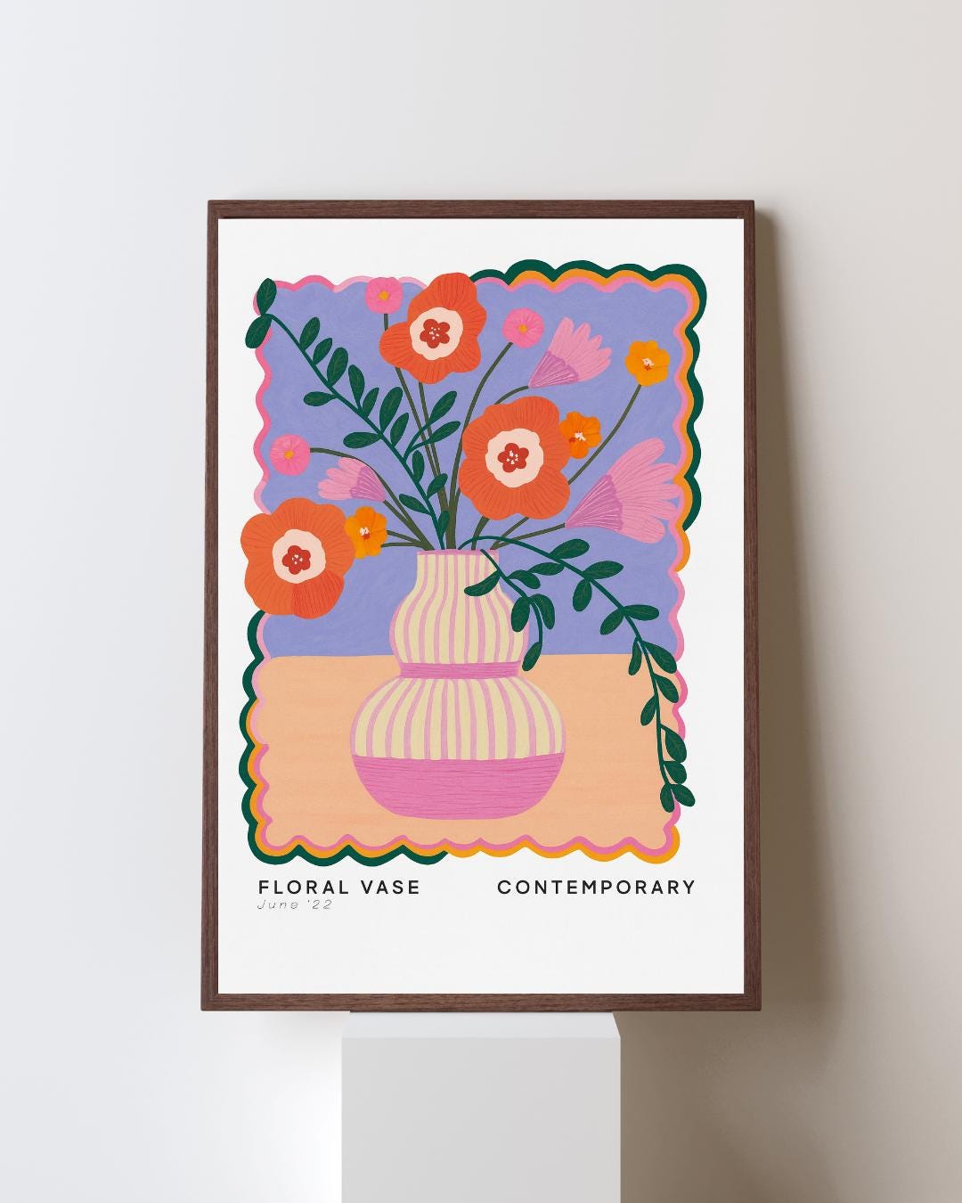 Contemporary Floral Vase Poster – Abstract Flower Art, A3 Print, Modern ...