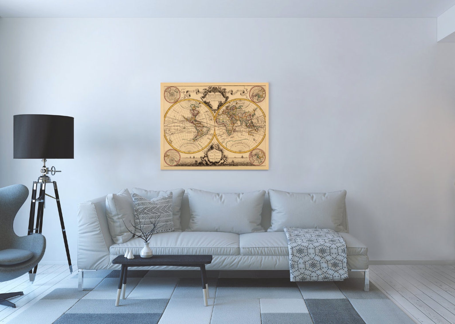 1720 Old World Map Historic Antique Map Guillaume De L'isle Mappe Monde ...