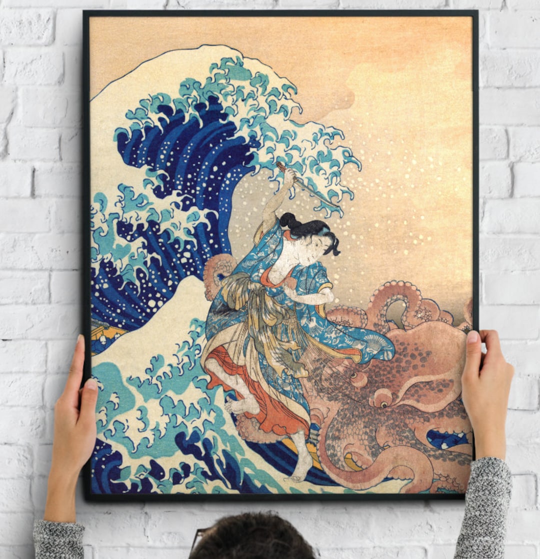 The Great Wave With Octopus After Katsushika Hokusai Vintage Japanese ...