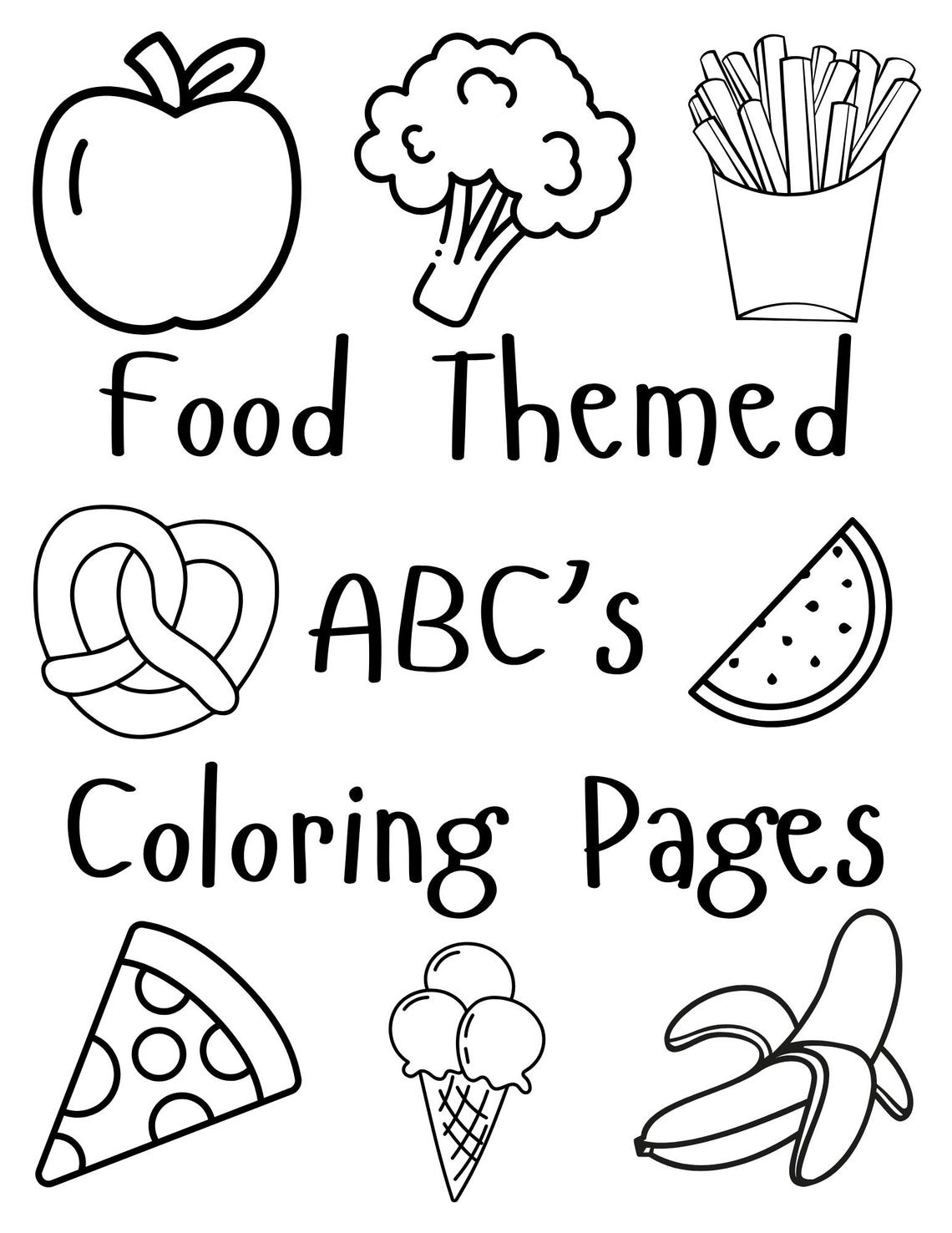 Food Alphabet Coloring Pages | A–Z Foods | Fun Preschool & Kindergarten ...