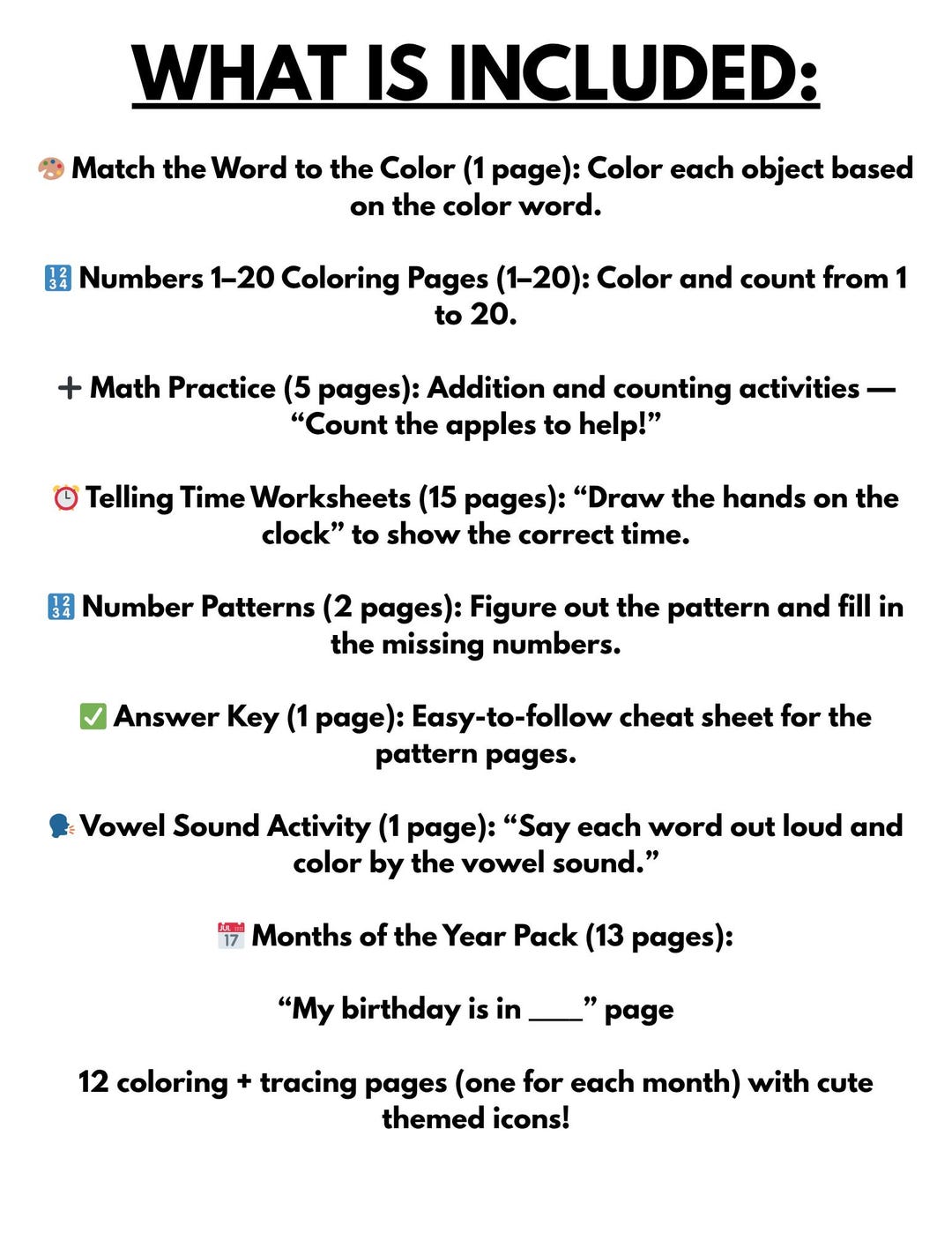Preschool Learning Bundle: Numbers, Colors, Time, Vowels (printable) - Etsy