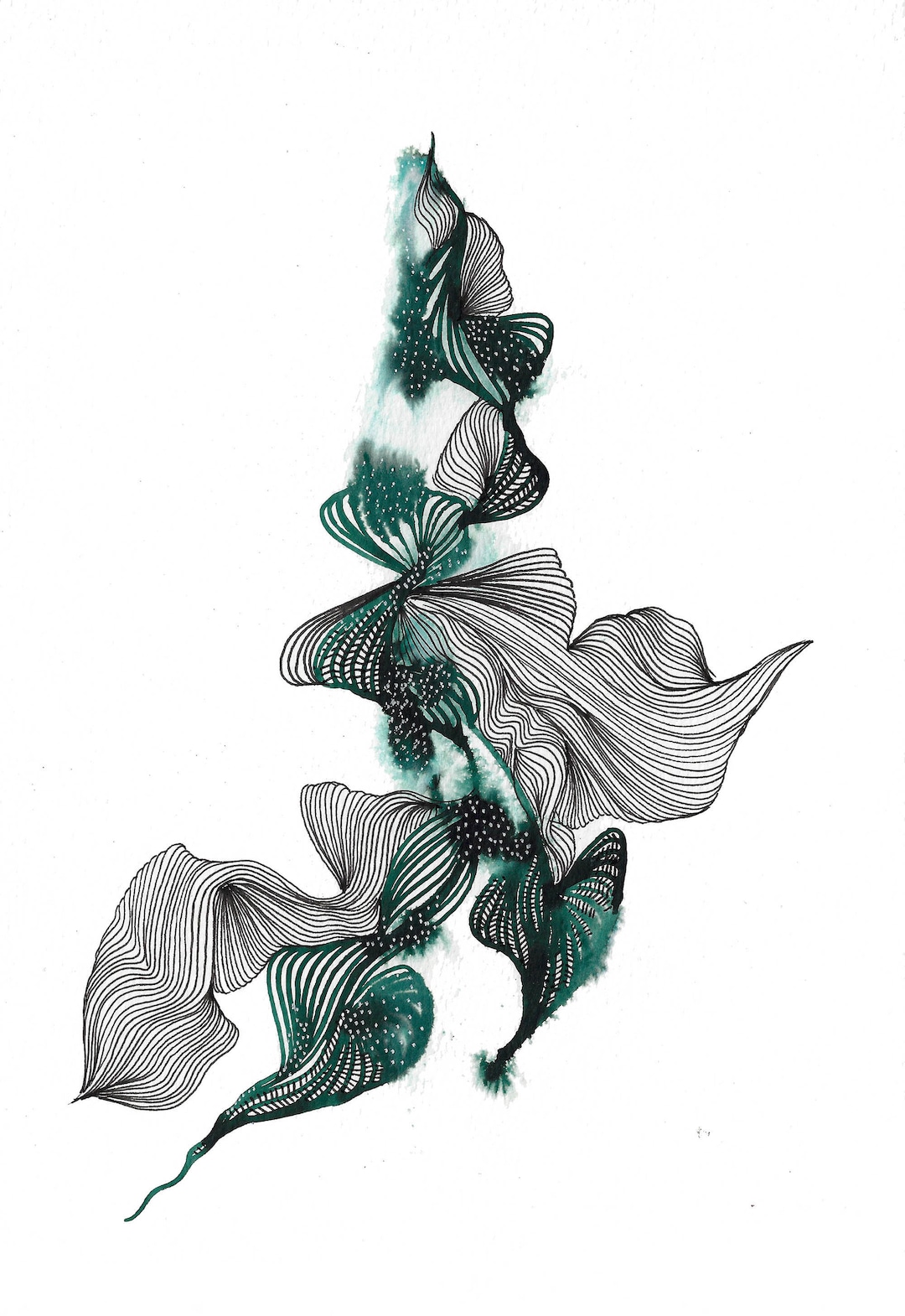 Manuka Original Art Ink Wall Art Abstract Wall Art Minimalist Wall Art ...