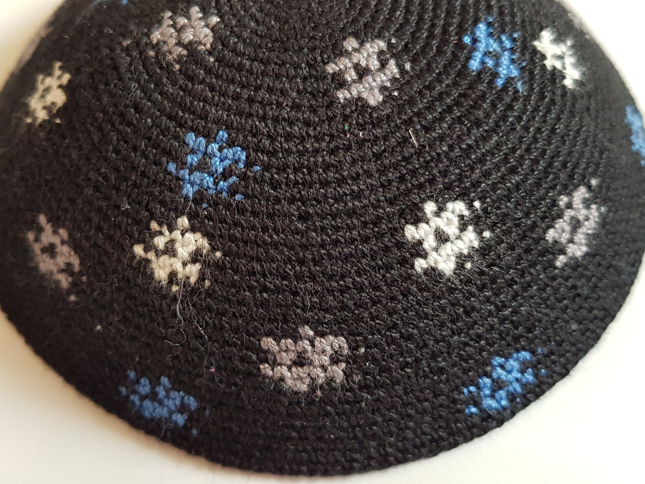 Kippah Judío Kipa Tejido a Mano Kippot Vog 16cm Judaica Crochet ...