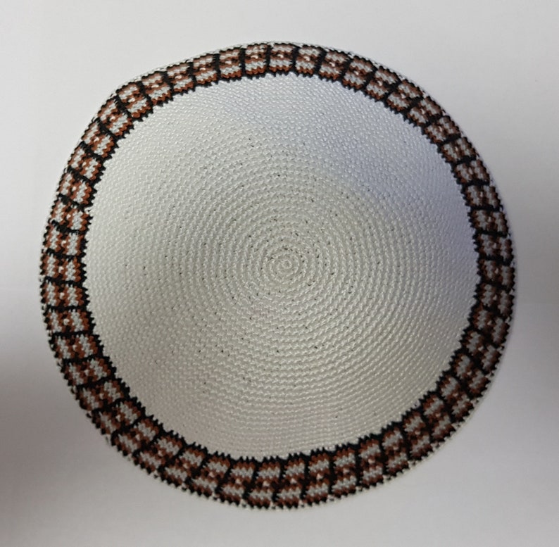 Crocheted Kippah Knit Kippah for Men Jewish Skull Cap 18cm | Etsy