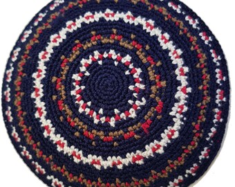 Kippah Jewish Kipa Hand Knit Kippot Vog 12cm Judaica Crochet - Etsy
