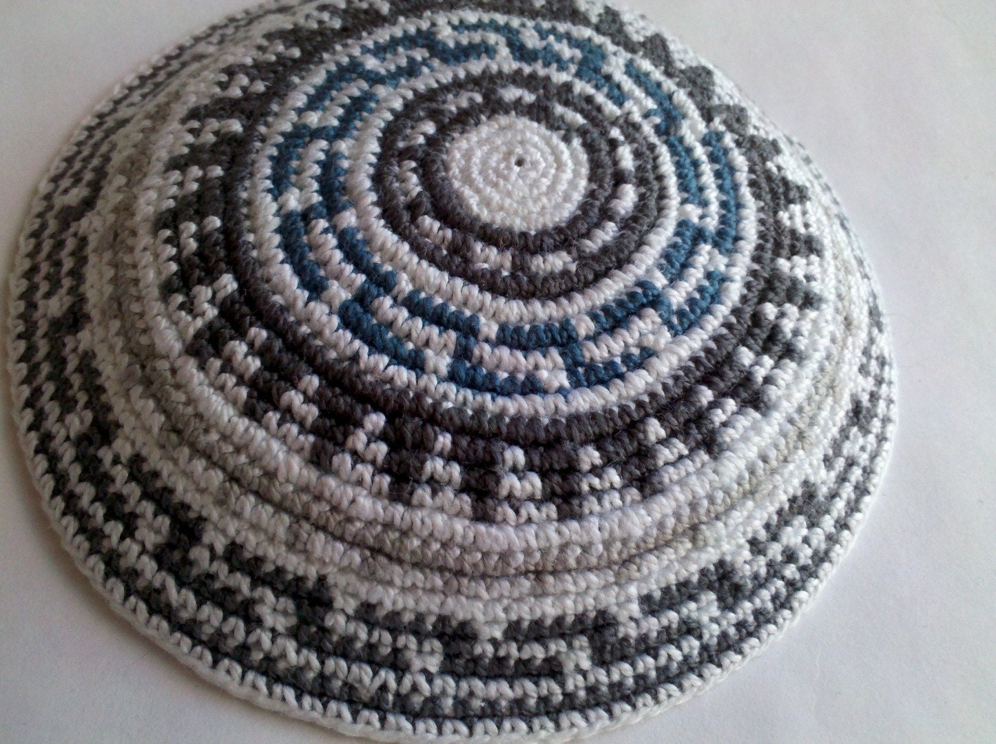 Kippah Jewish Kipa Hand Knit Kippot Vog 12cm Judaica Crochet - Etsy