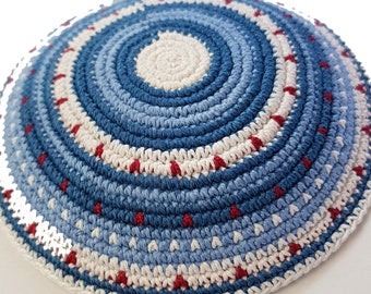 Kippah Jewish Kipa Hand Knit Kippot Vog 12cm Judaica Crochet - Etsy