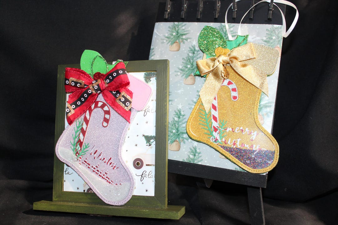 Large Santa Boot Shaker Christmas Gift Tags - Set of Two - Etsy