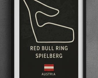 Red Bull Ring Poster • Spielberg Austria F1 Track Map • Minimalist ...