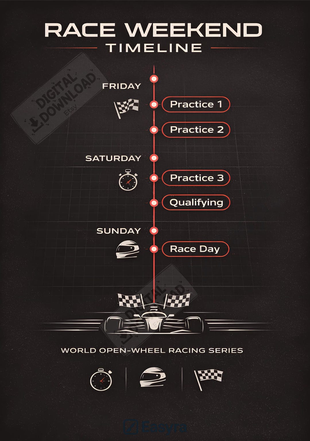 Race Weekend Timeline Poster | Motorsport Schedule Wall Art | Open ...